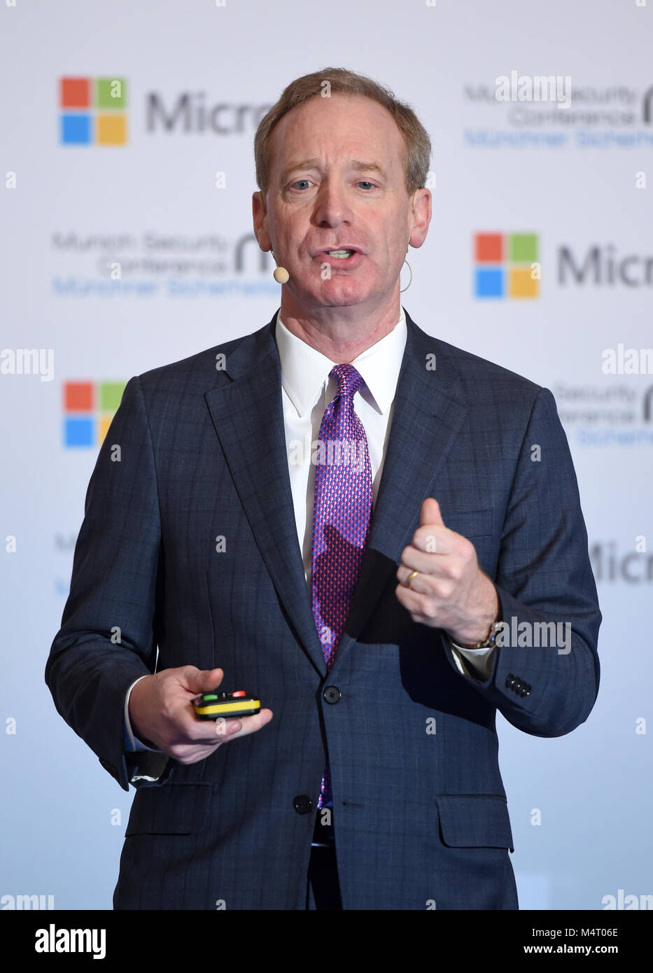 Munich, Germany. 16th Feb, 2018. Microsoft's General Counsel Brad Smith ...