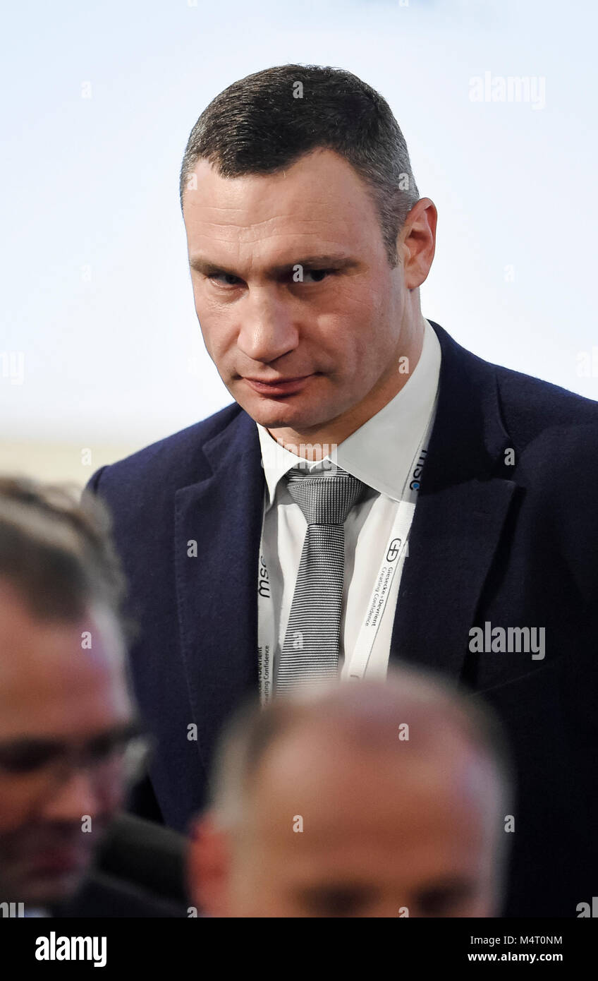 Munich, Germany. 16th Feb, 2018. Vitali Klitschko, Mayor of Kiev and former professional boxer ...