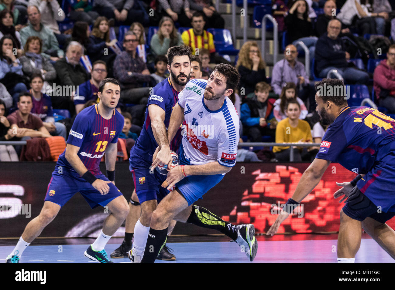 BARCELONA, SPAIN Ð FEBRUARY 17: Dan Emil Racotea, #7 of Orlen Wisla ...