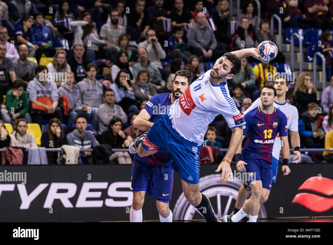 BARCELONA, SPAIN Ð FEBRUARY 17: Dan Emil Racotea, #7 of Orlen Wisla ...