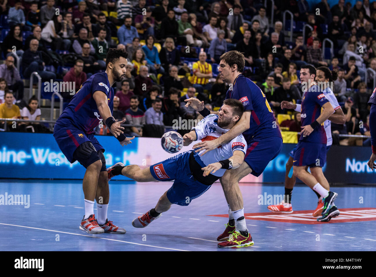 BARCELONA, SPAIN Ð FEBRUARY 17: Sime Ivic, #21 of Orlen Wisla Plock in ...