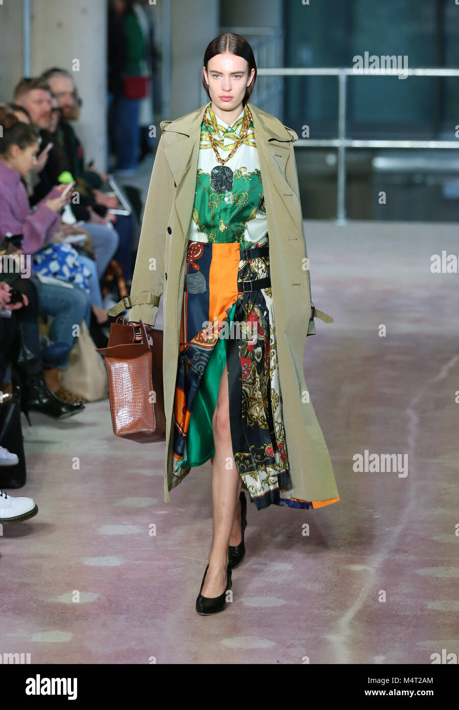 London, UK. 17th Feb, 2018. TOGA - Catwalk - LFW February 2018. A model ...