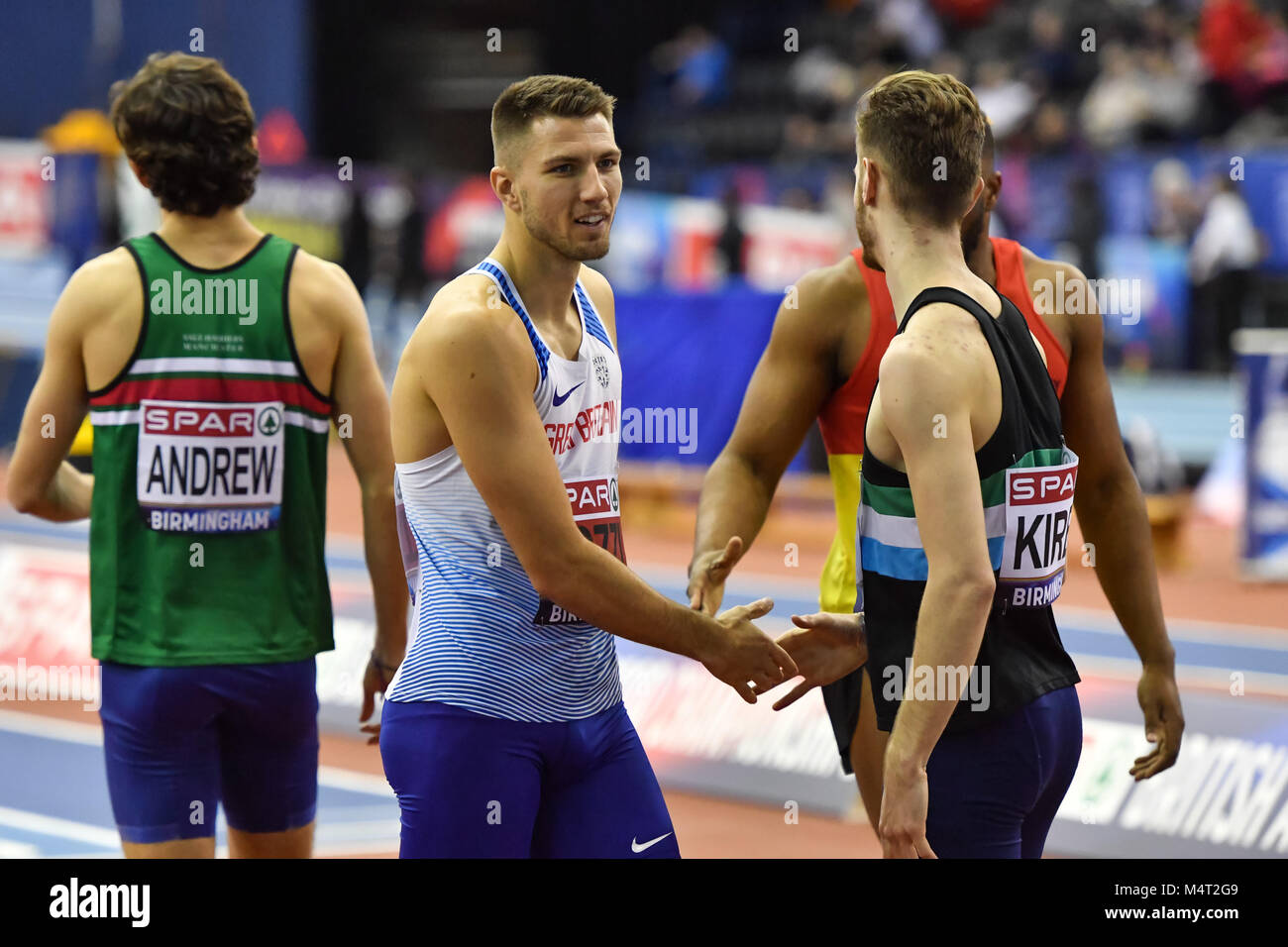 Andrew Pozzi greeted by Jack Kirby after winning Men's 60m Hurdles ...