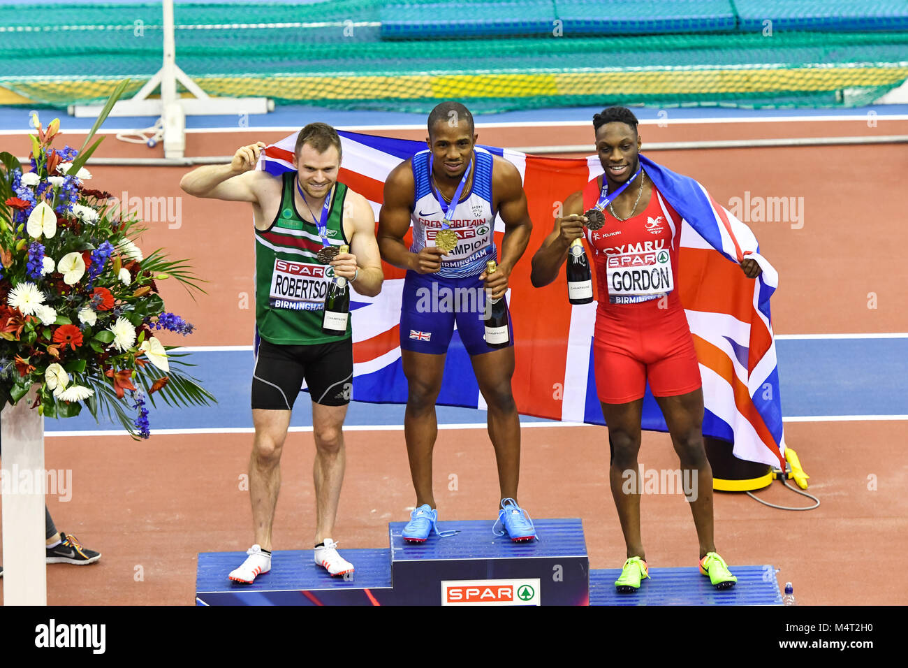 Chijindu Utah (C), Andrew Robertson (R) and Sam Gordon (L) at winner's ...