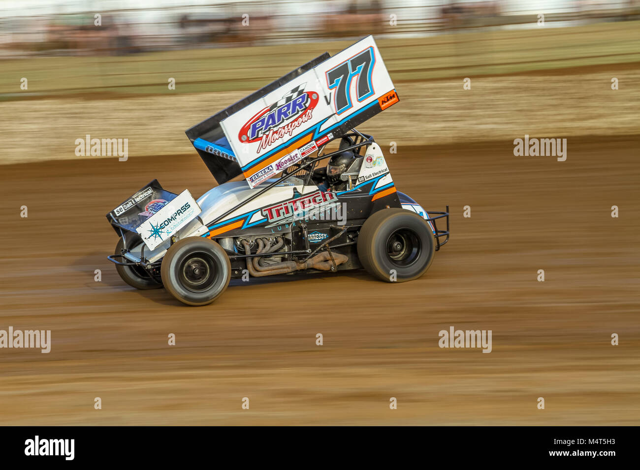 The sprint cars racing for round 10 of the Sprintcar championship held ...