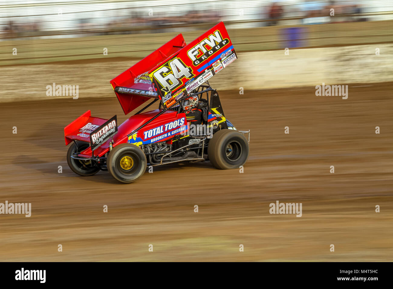 The sprint cars racing for round 10 of the Sprintcar championship held ...