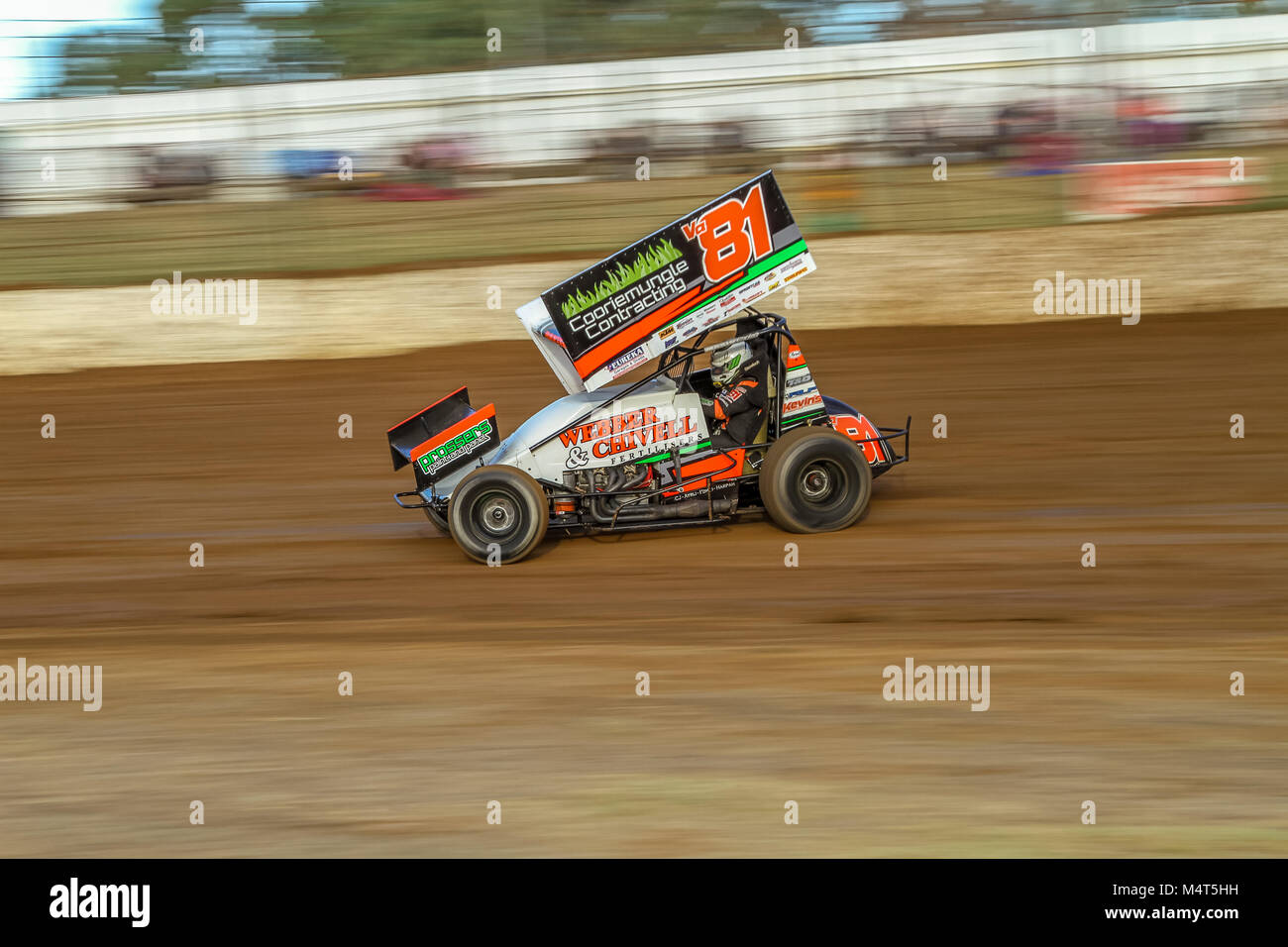 The sprint cars racing for round 10 of the Sprintcar championship held ...