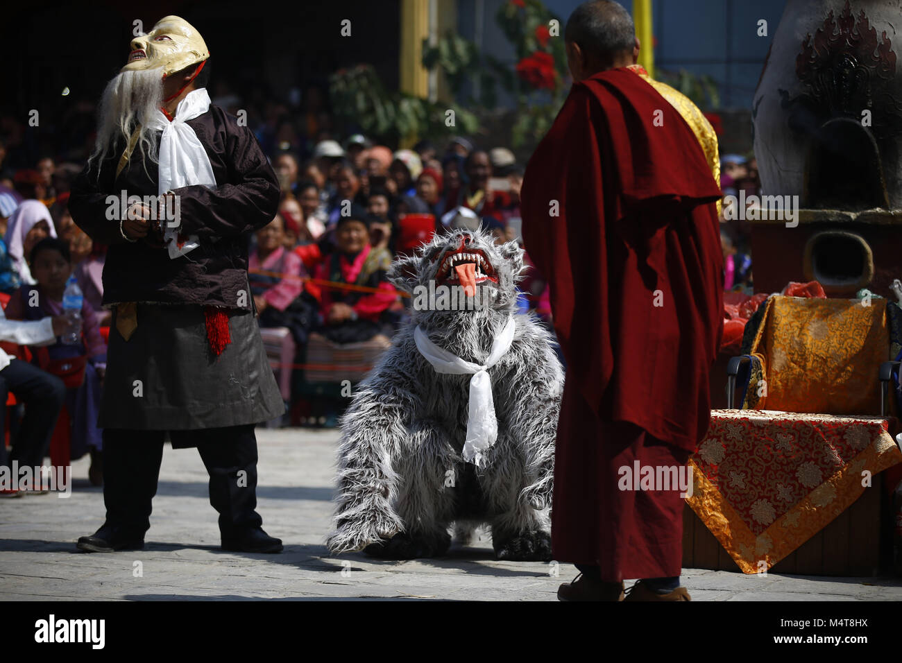 Kathmandu, Nepal. 18th Feb, 2018. People from the Sherpa community ...