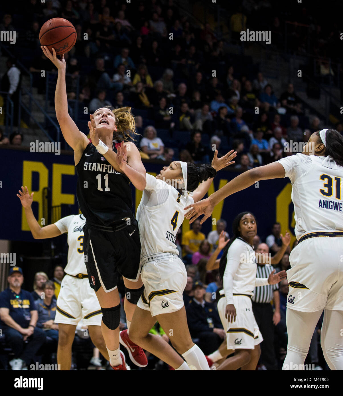 Berkeley, CA U.S. 17th Feb, 2018. A. Stanford forward Alanna Smith (11 ...