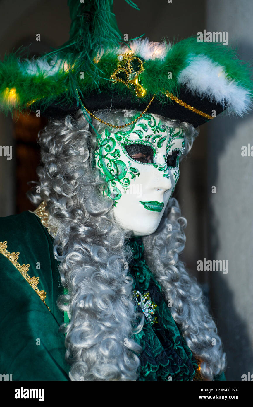 Venice, Italy - February 6 2018 - The Masks of carnival 2018. The ...