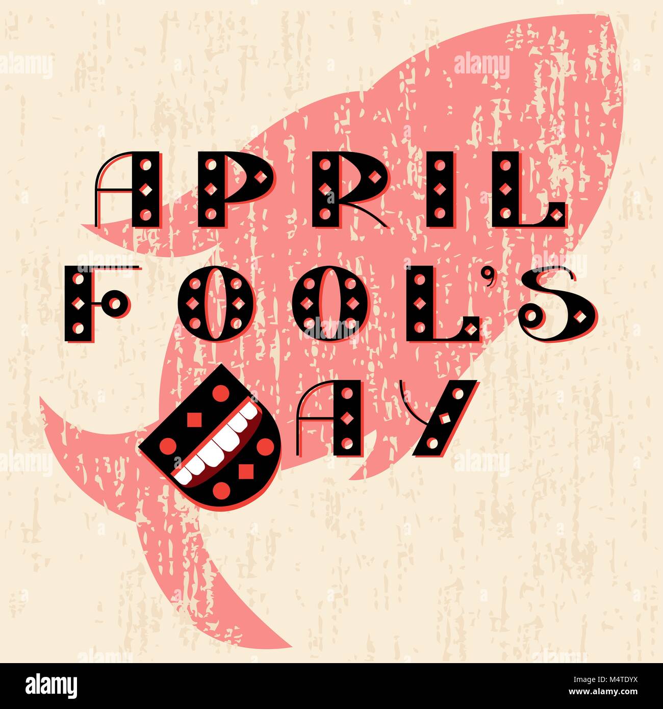 April Fools Day. The text is from beautiful letters. Laughing mouth ...