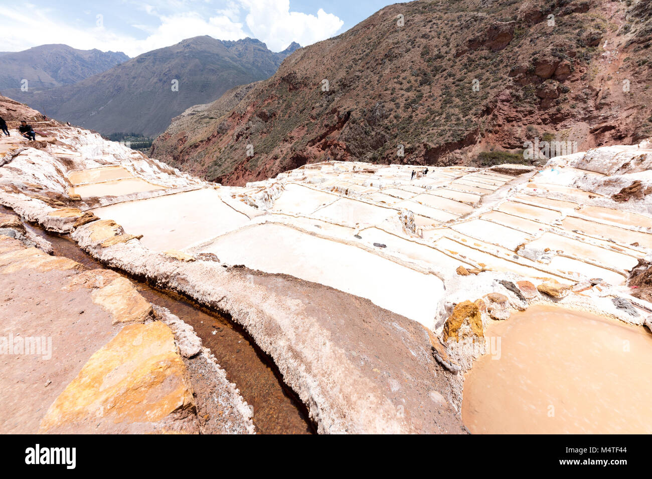The salt evaporation pond at Maras (Salinas de Maras) near Cusco, Peru ...
