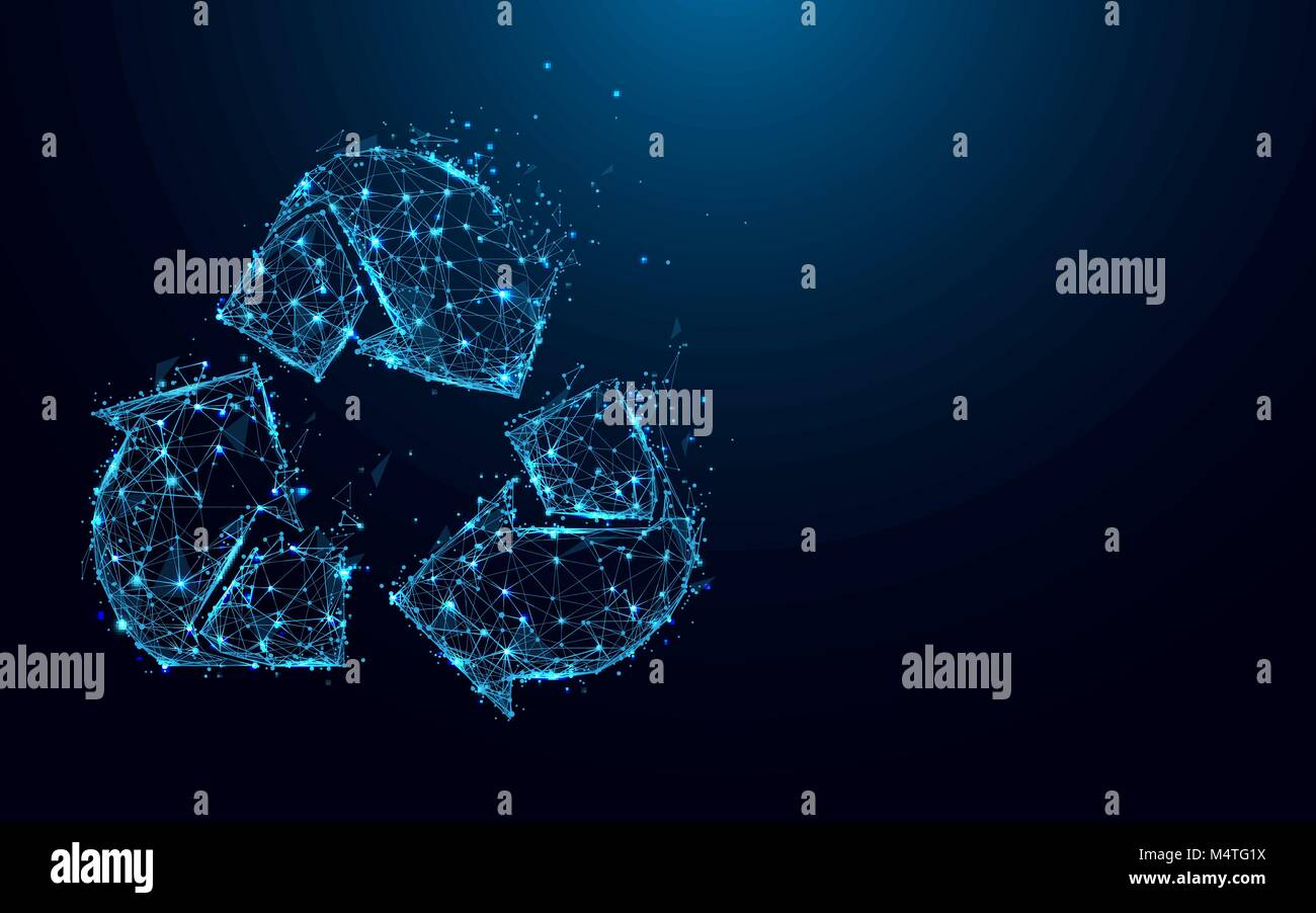 Abstract Recycle sign form lines and triangles, point connecting ...