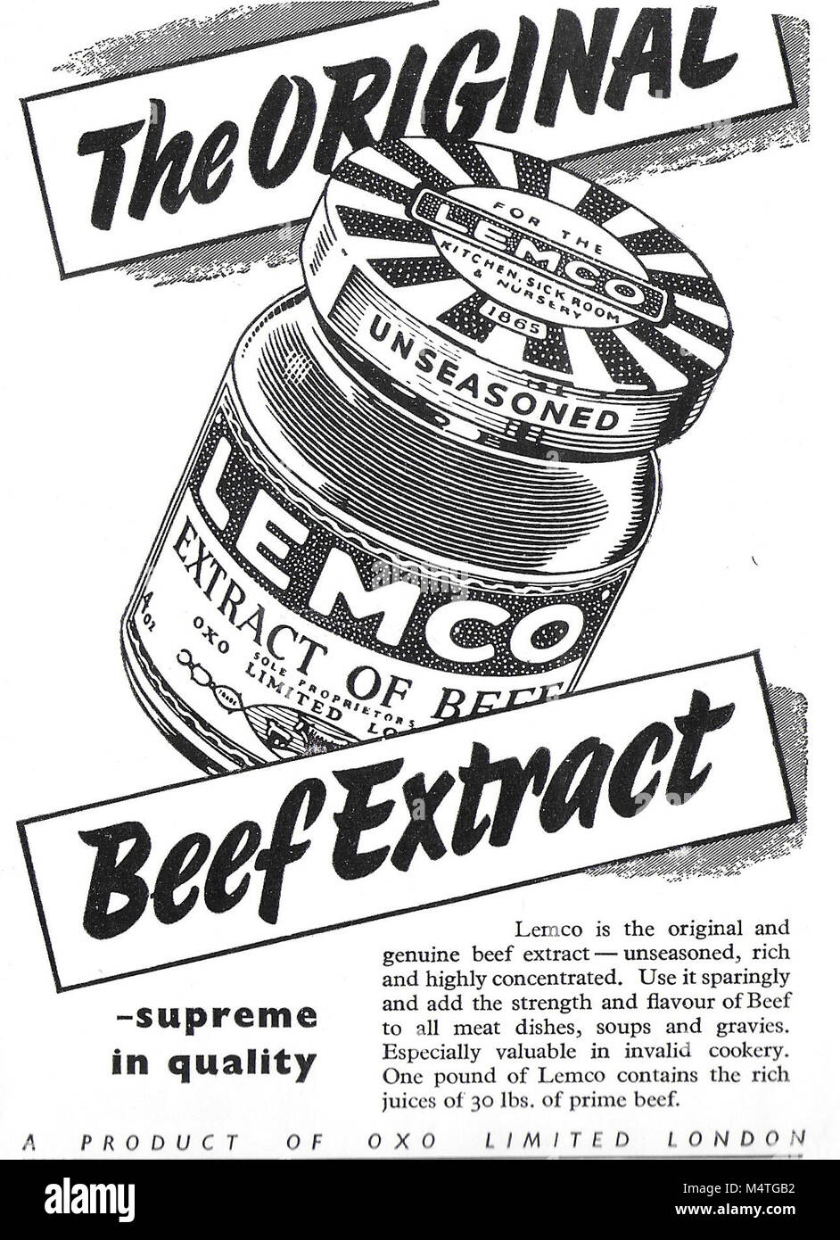 Lemco original beef extract advert, advertising in Country Life ...