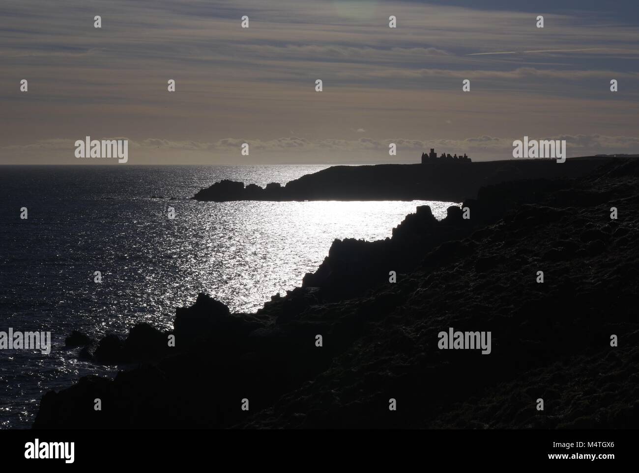 New Slains Castle Ruin Silhouetted atop the Rugged Granite Cliffs ...