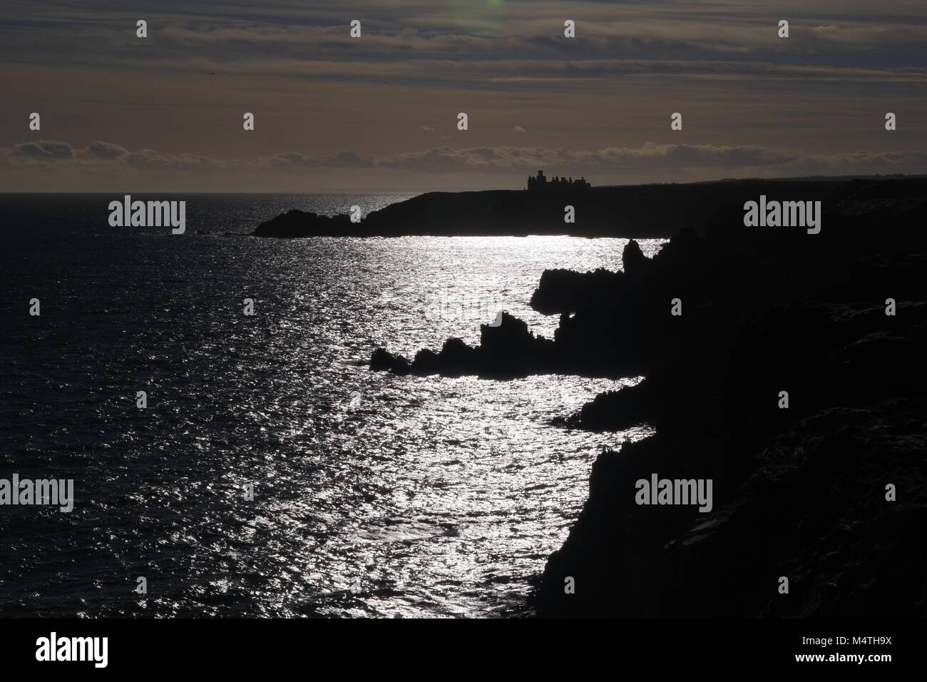 New Slains Castle Ruin Silhouetted atop the Rugged Granite Cliffs ...