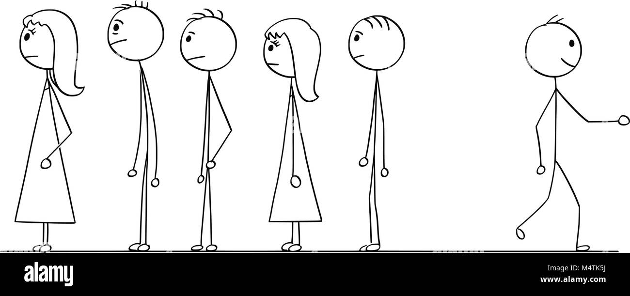 Cartoon Of Waiting In Line Or Queue Or Looking For Another Way Stock Vector Image And Art Alamy