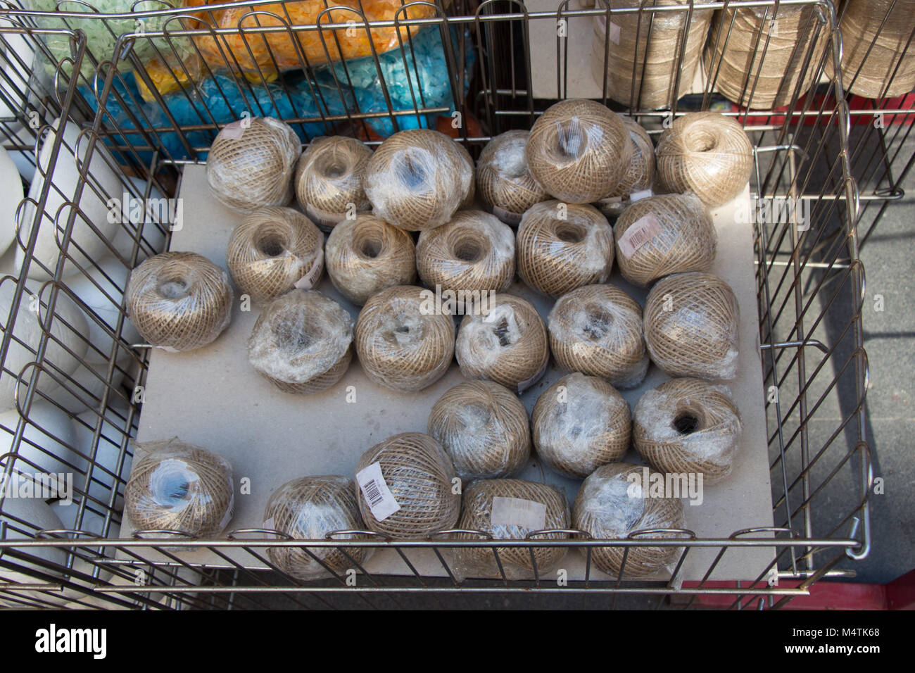 Set or rolls of linen thread Stock Photo - Alamy