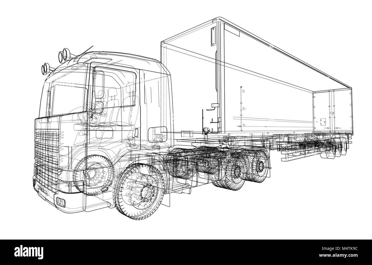 European truck outlined vector Stock Vector Image & Art - Alamy