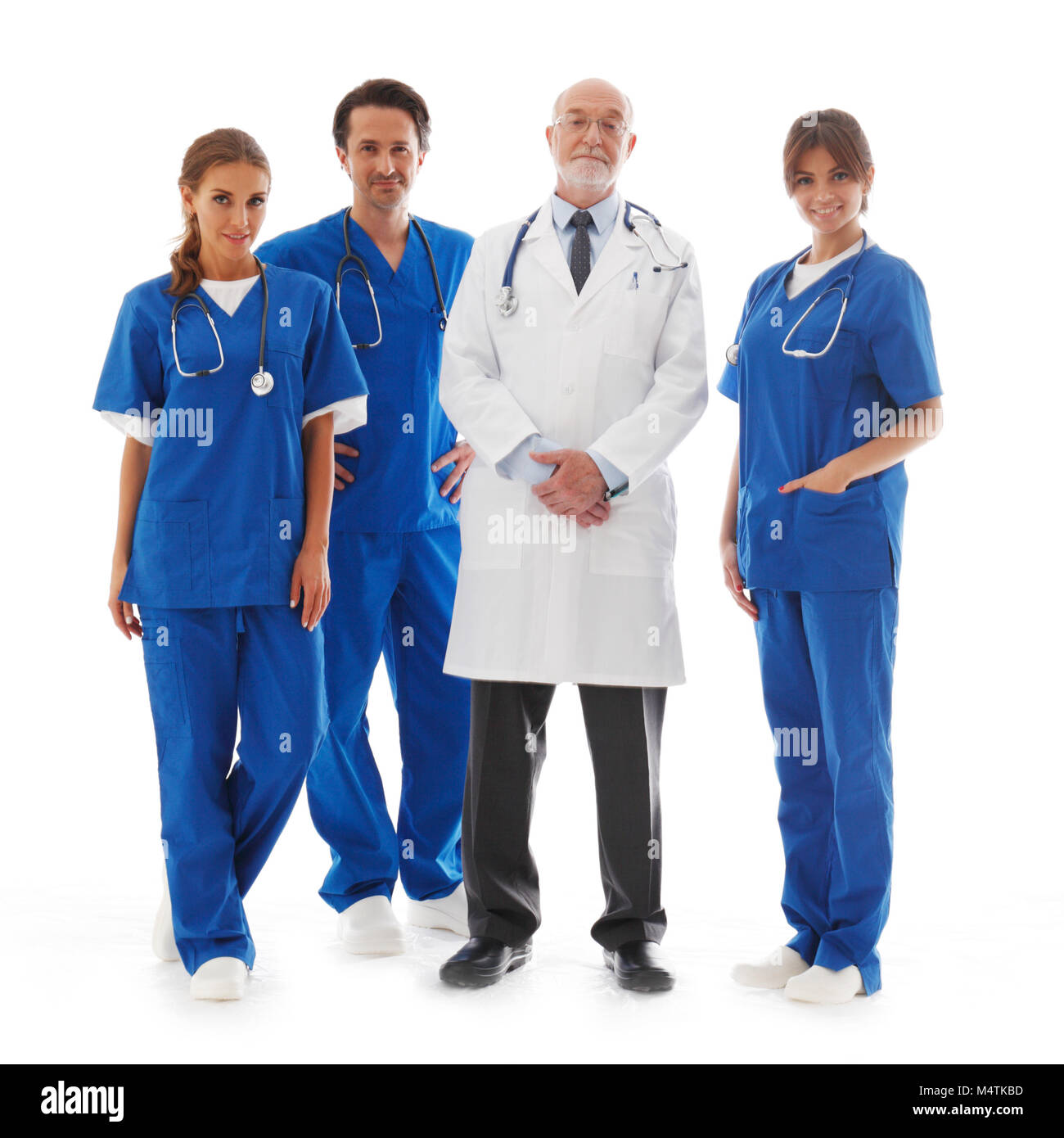 Team of professional doctors isolated on white background Stock Photo ...