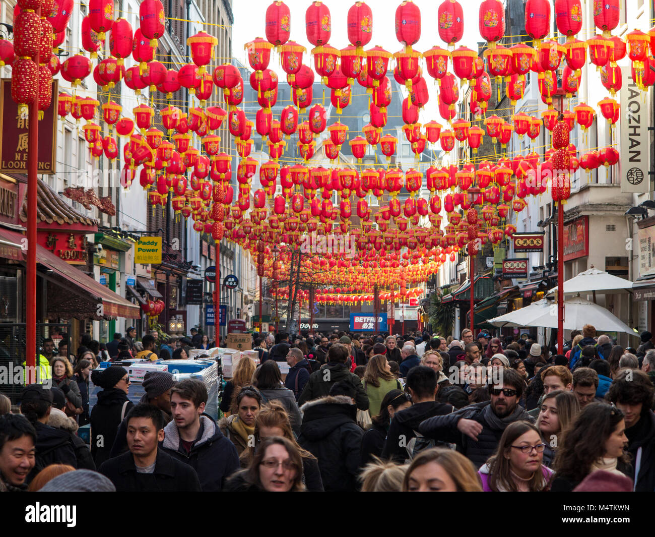 Huge crowds in Chinatown on Chinese New Year in Chinatown Stock Photo ...