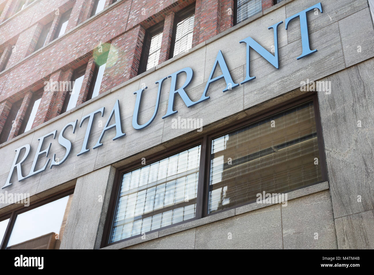 Photo of modern restaurant building in city Stock Photo - Alamy