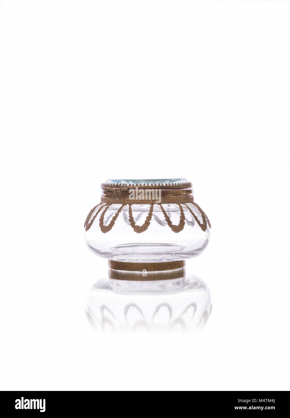 Antique glass case isolated on white background Stock Photo - Alamy