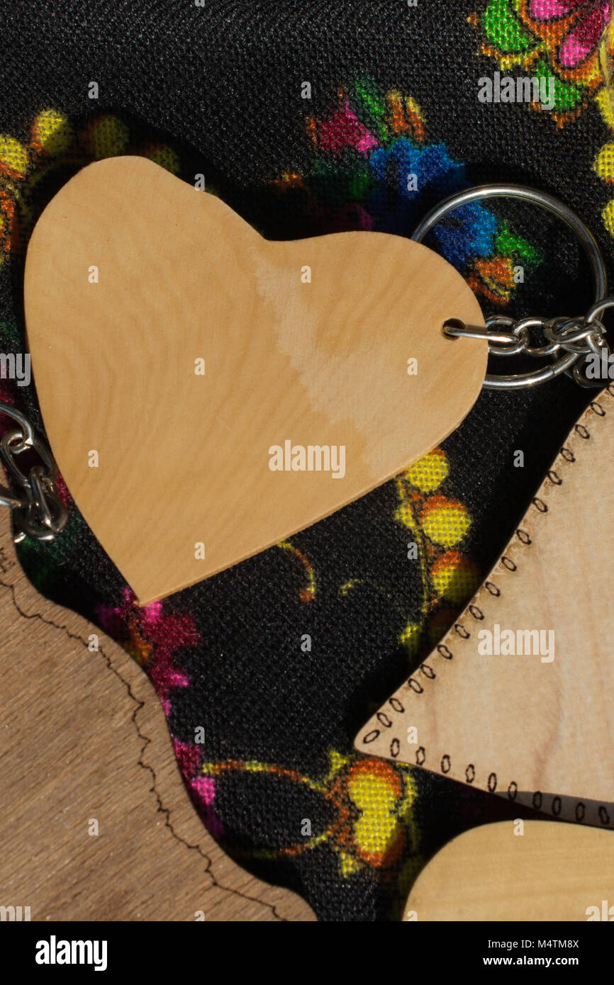 Colorful decorative objects in the shape of a heart Stock Photo - Alamy