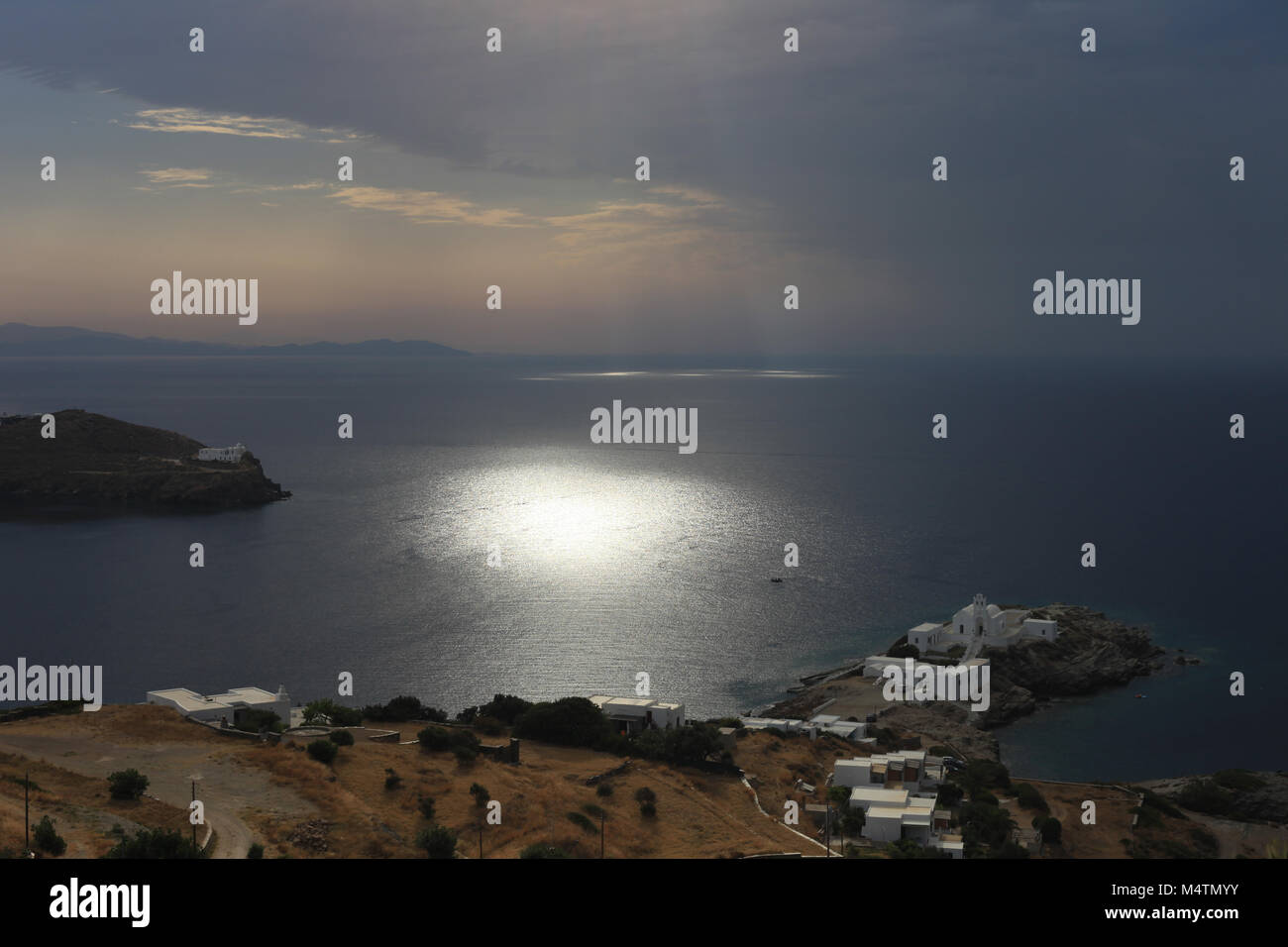 The lgiht comes in from the clouds. Monastery of Panagia of Chrysopigi ...