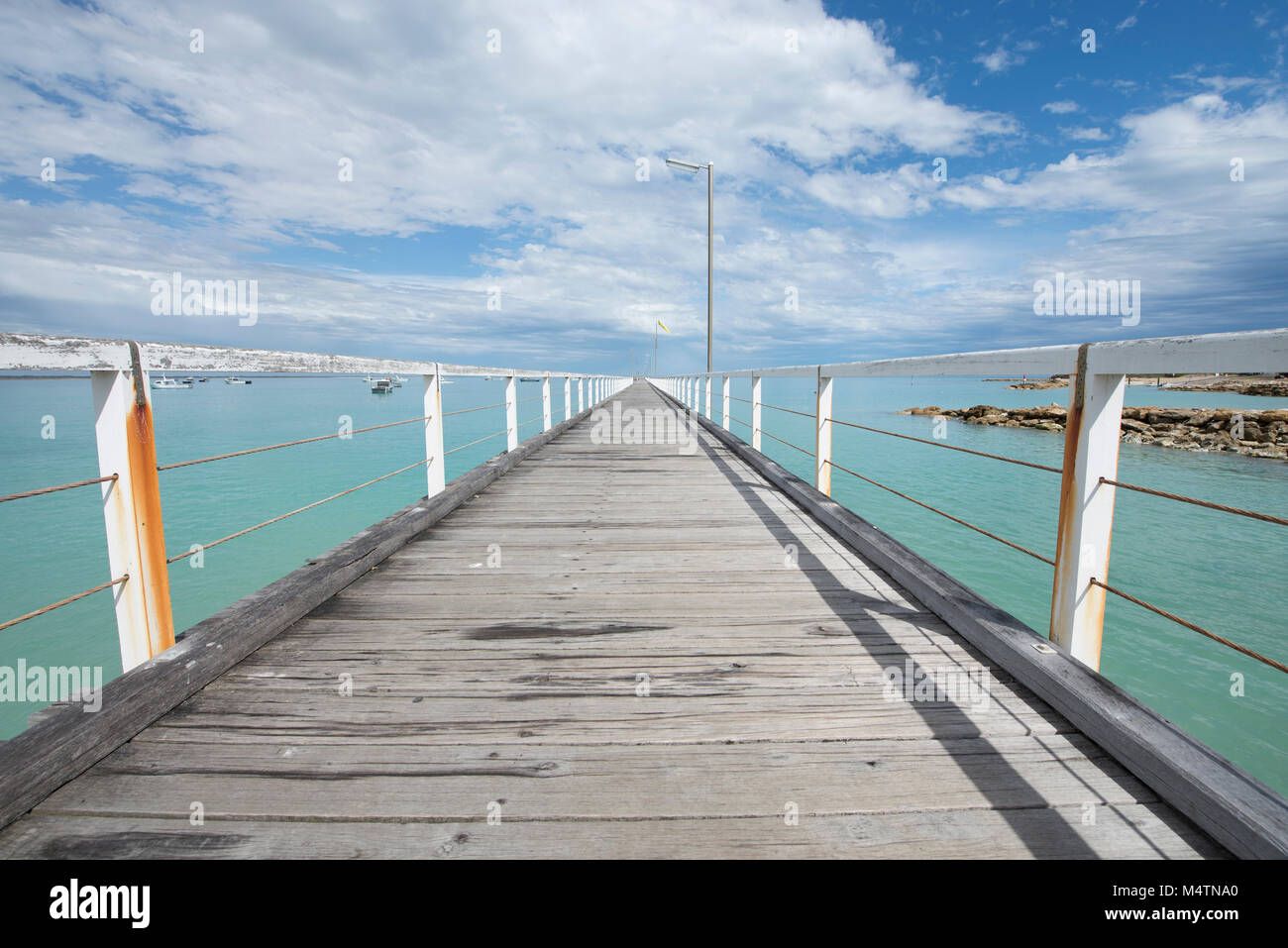 Beachport Jetty on the South Australia coast was built 1878 - 1882 and ...