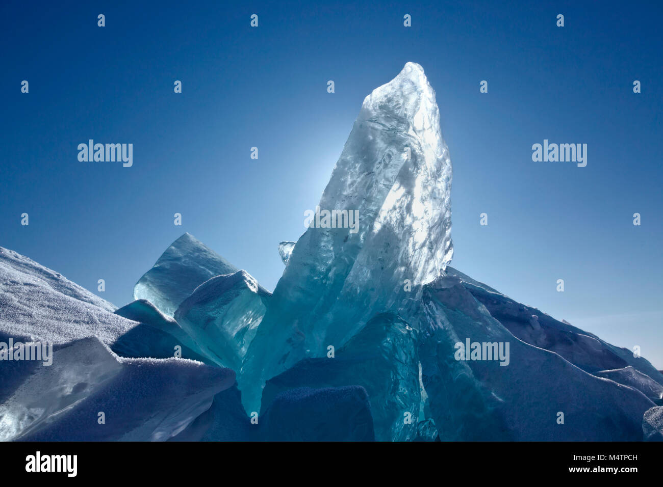 Vertical ice floes on Lake Baikal Stock Photo - Alamy