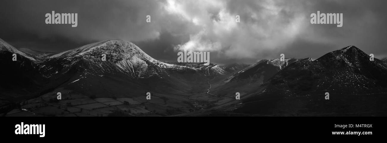 Walkers in newlands valley Black and White Stock Photos & Images - Alamy