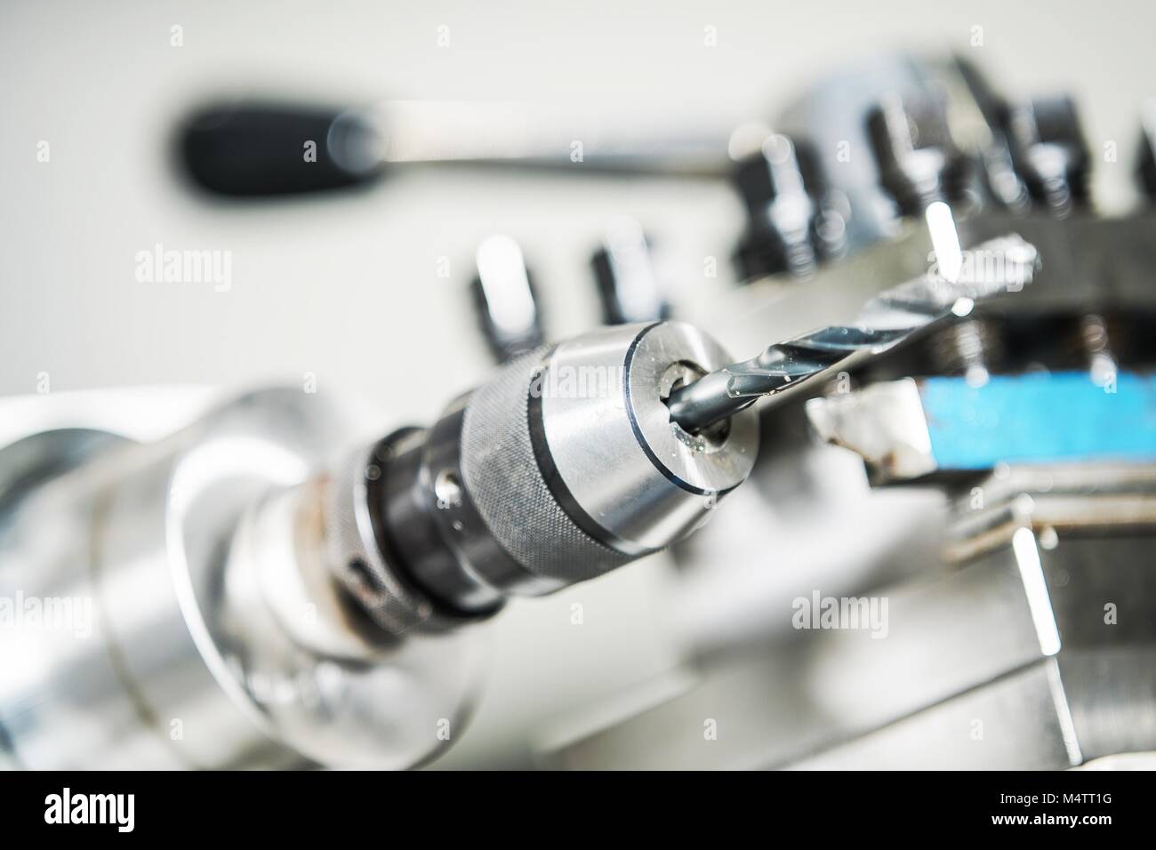 Metalworking Drilling Machine Closeup. Metal Driller Stock Photo - Alamy