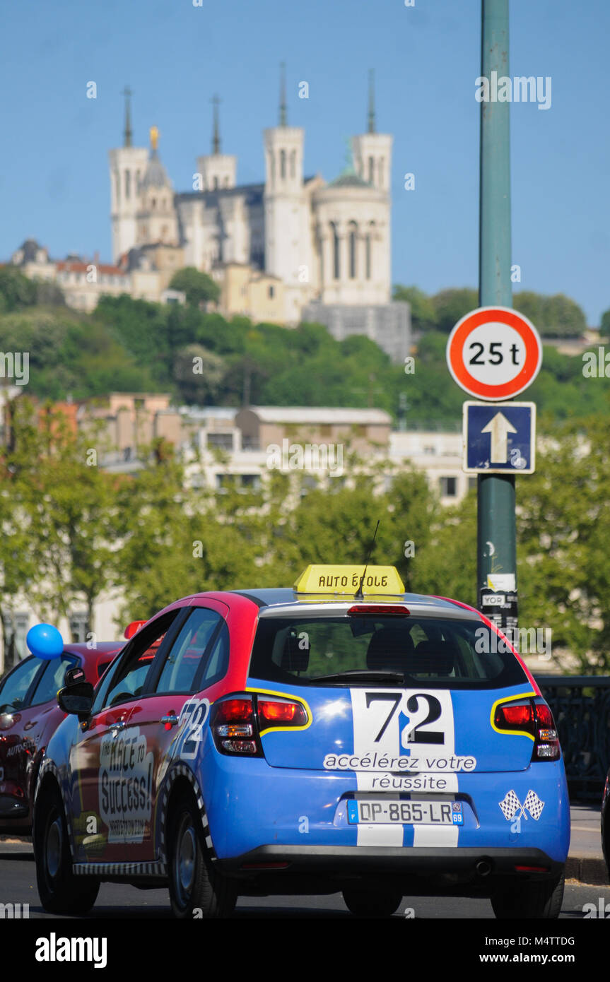Taxi drivers protest in Lyon, France Stock Photo - Alamy