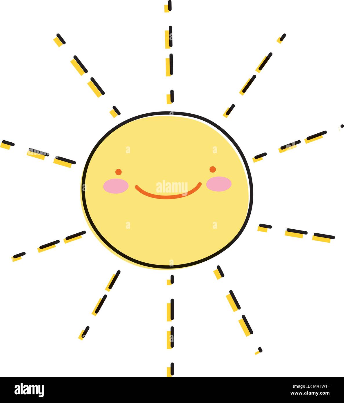 line color happy sun nature weather kawaii Stock Vector Image & Art - Alamy