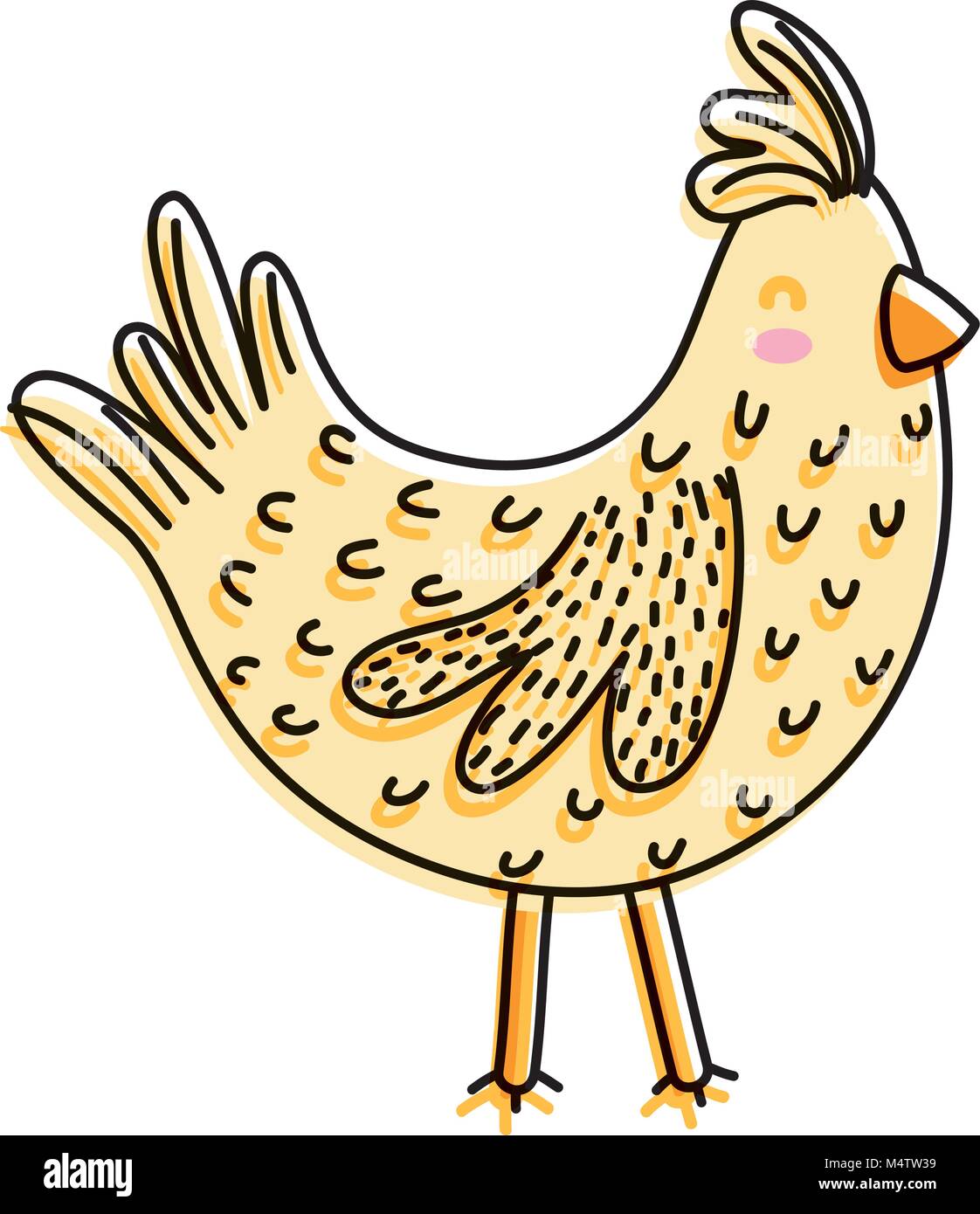 Line color rooster cute Stock Vector Images - Alamy