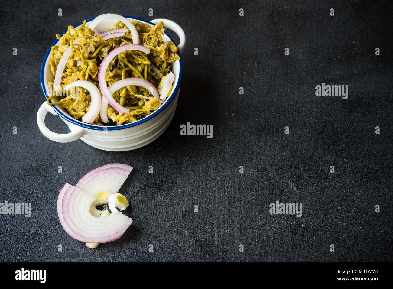 Traditional georgian dish - jonjoli, on rustic table with copyspace ...