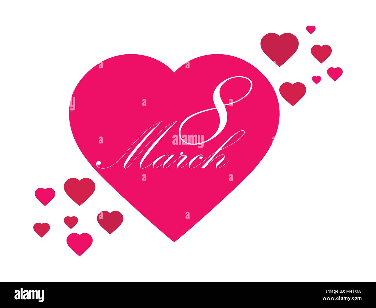 Happy women day, 8 march. Mother's day. Greeting card with hearts ...