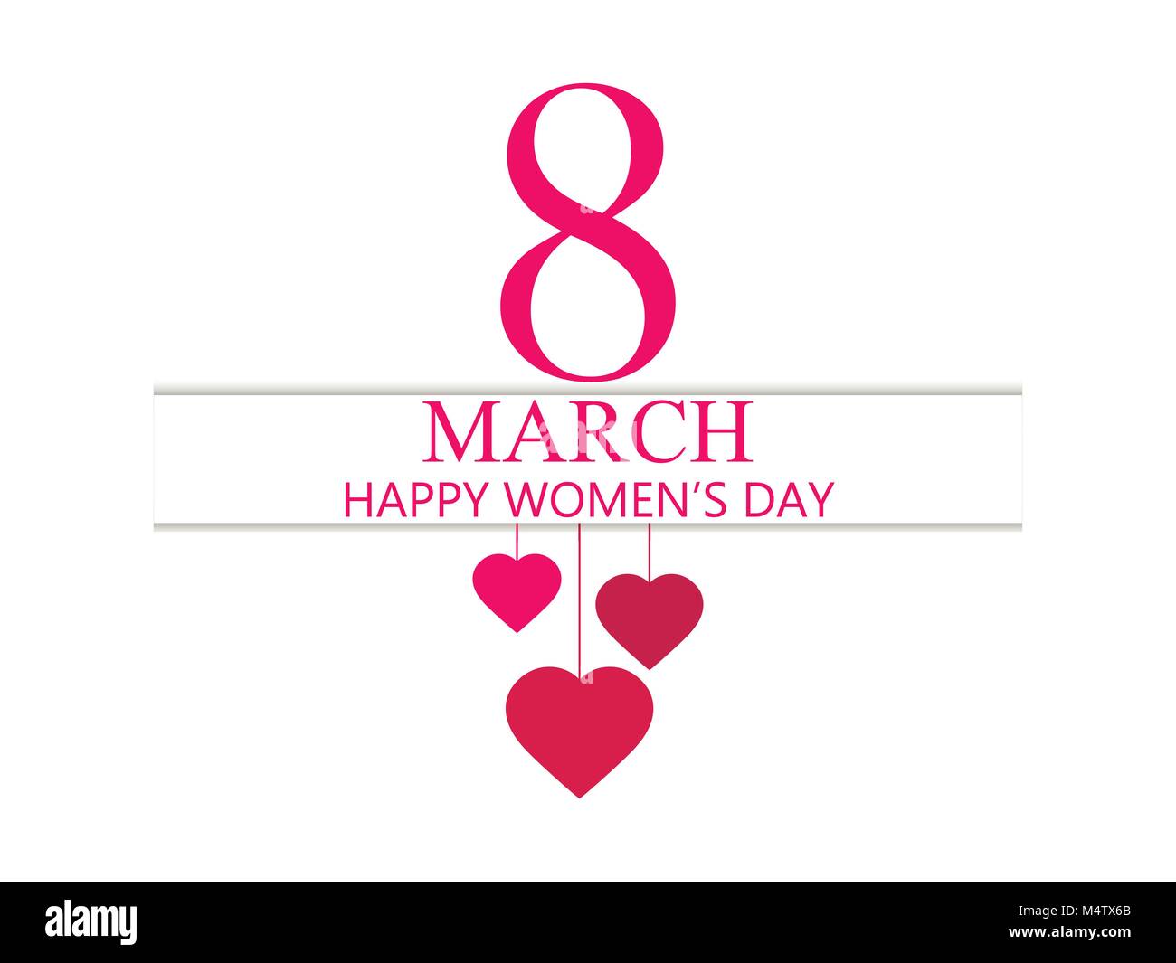 Happy women day, 8 march. Mother's day. Greeting card with hearts ...