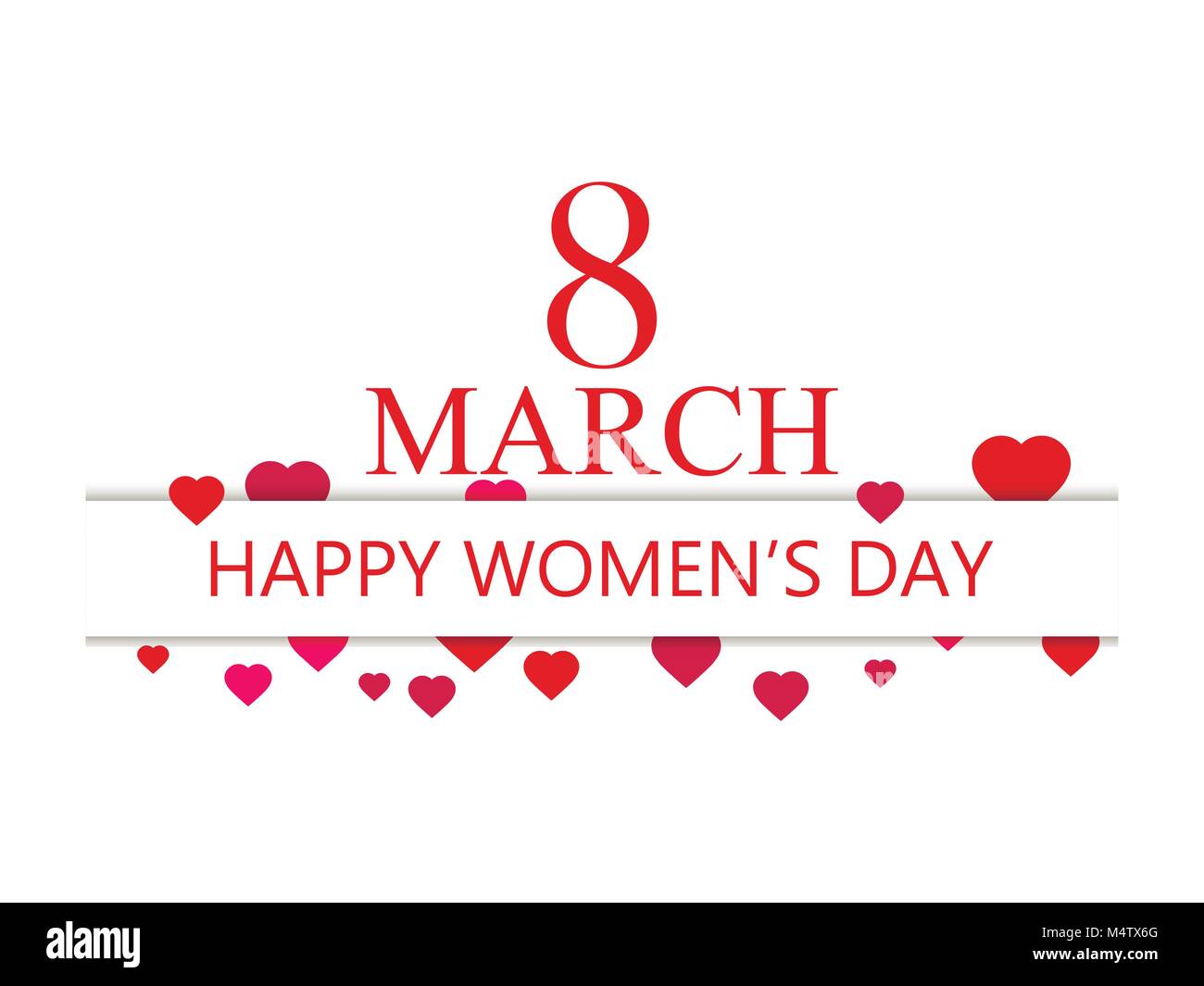 Happy women day, 8 march. Mother's day. Greeting card with hearts ...