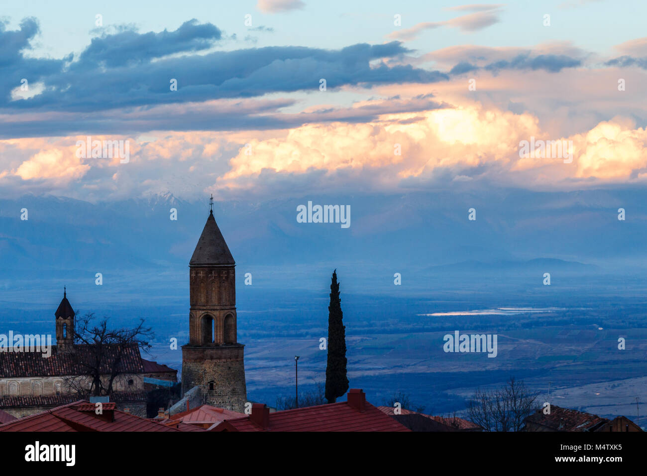 Old georgian ortodox church with clouds in the background, Signagi ...