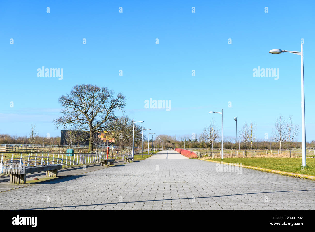 The WCDC (West Cambridge data centre) at the end of a walkway at the ...