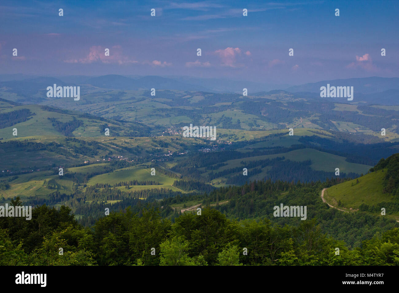 Outstanding landscape from air point of view. Green forest and the ...
