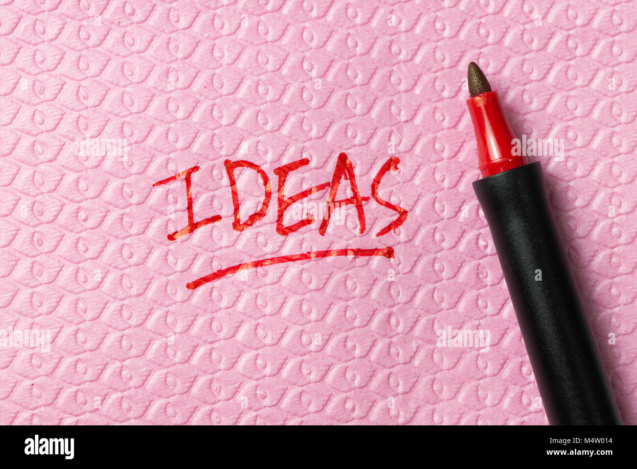 Ideas word written on napkin Stock Photo - Alamy