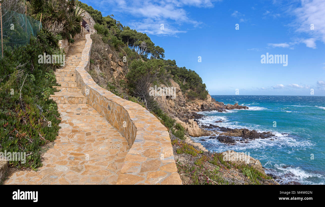Cami de Ronda, a Coastal Path along Costa Brava, Catalonia Stock Photo ...