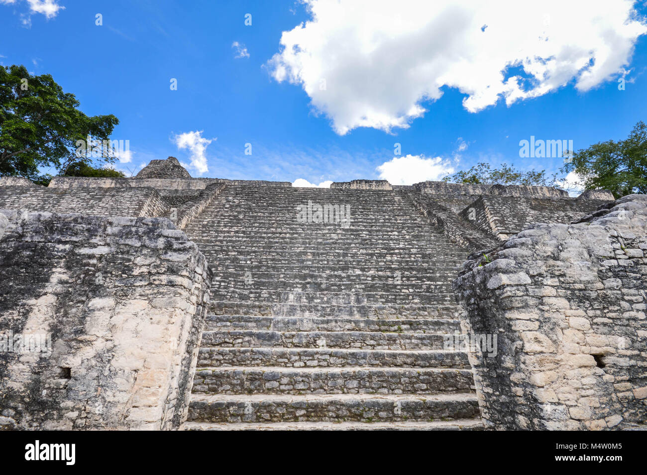 Close up of the Caana pyramid at the Caracol archaeological site of ...