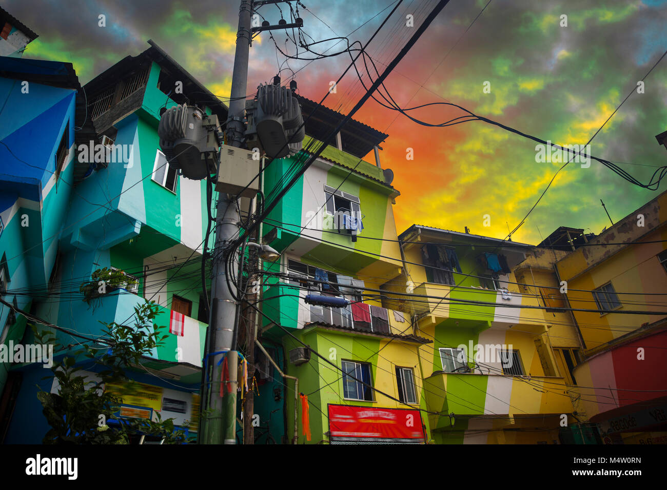 Rio de Janeiro downtown and favela. Brazil Stock Photo - Alamy