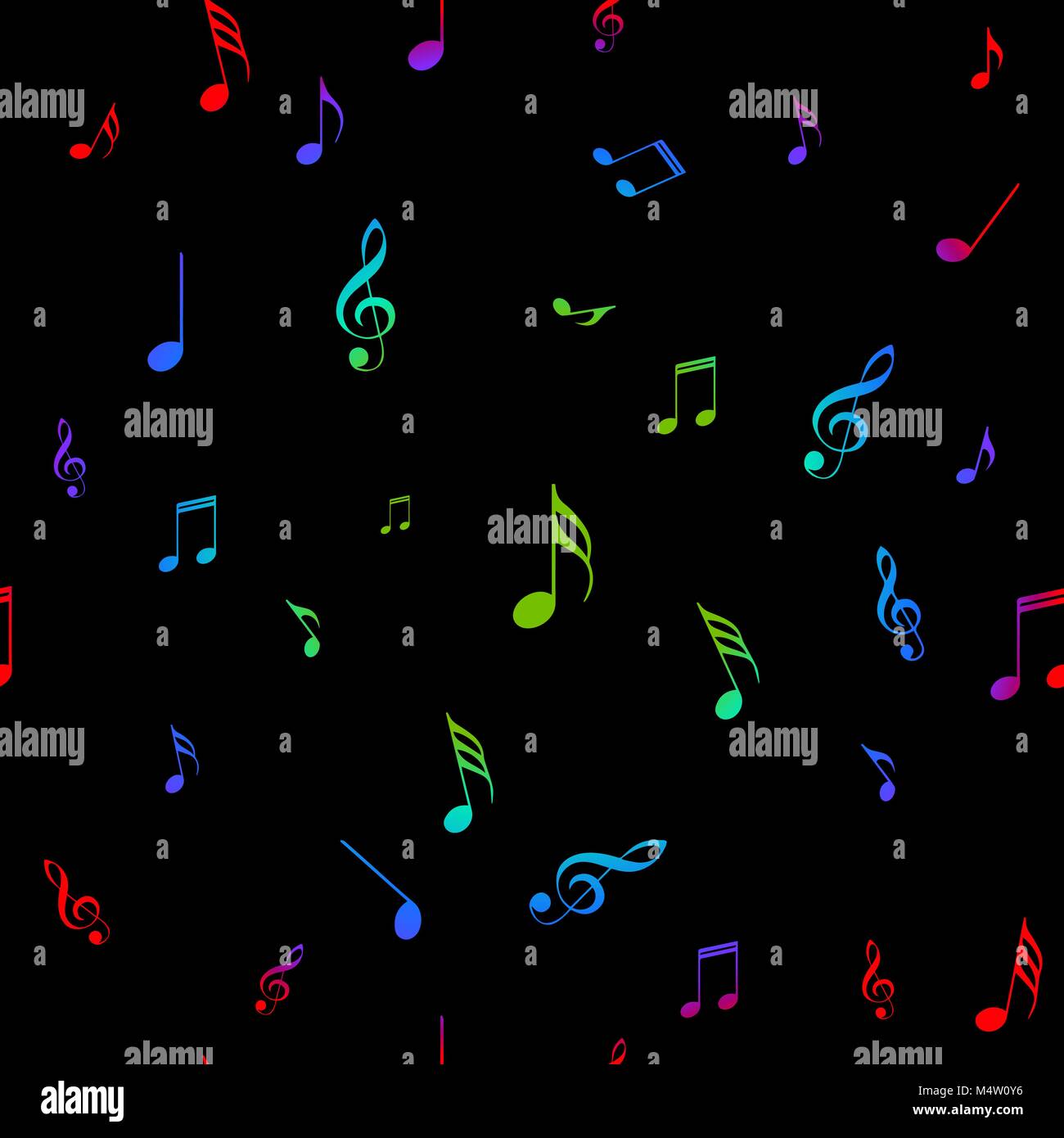 Colorful musical note seamless. Seamless pattern with music notes ...