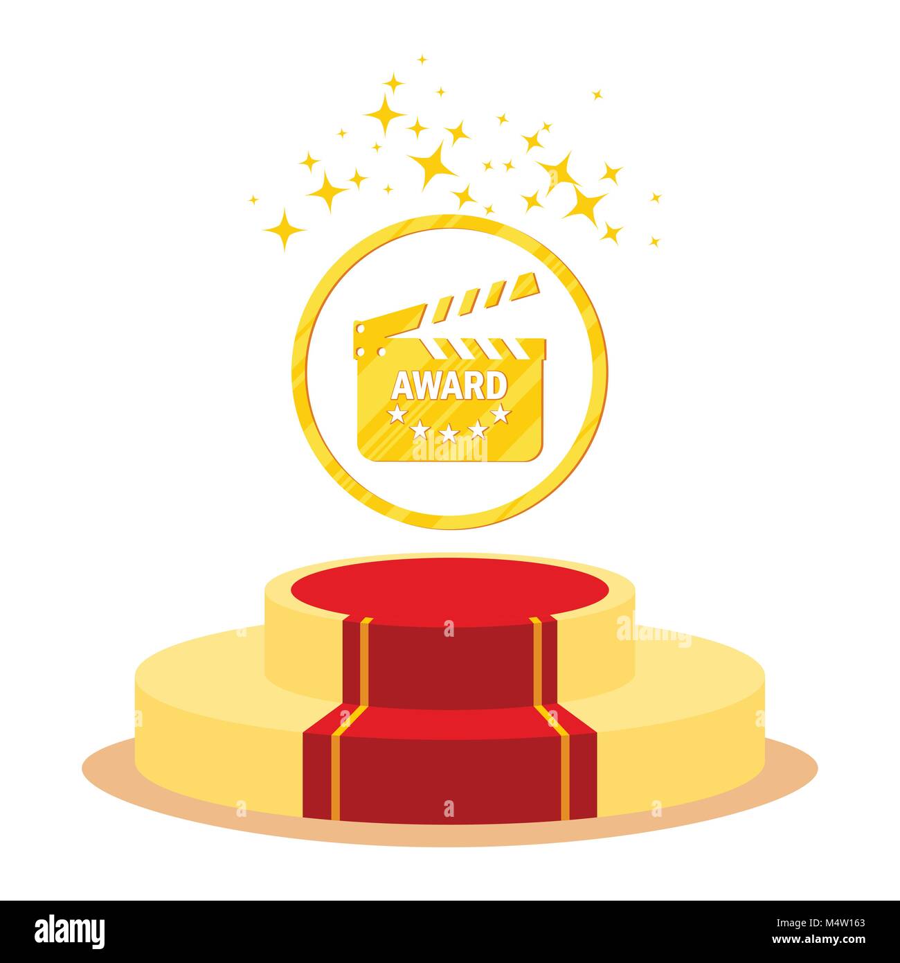 Red carpet and film festival award. Flat vector cartoon Red carpet ...