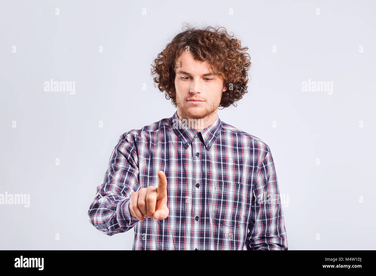 Finger pointing to screen hi-res stock photography and images - Alamy